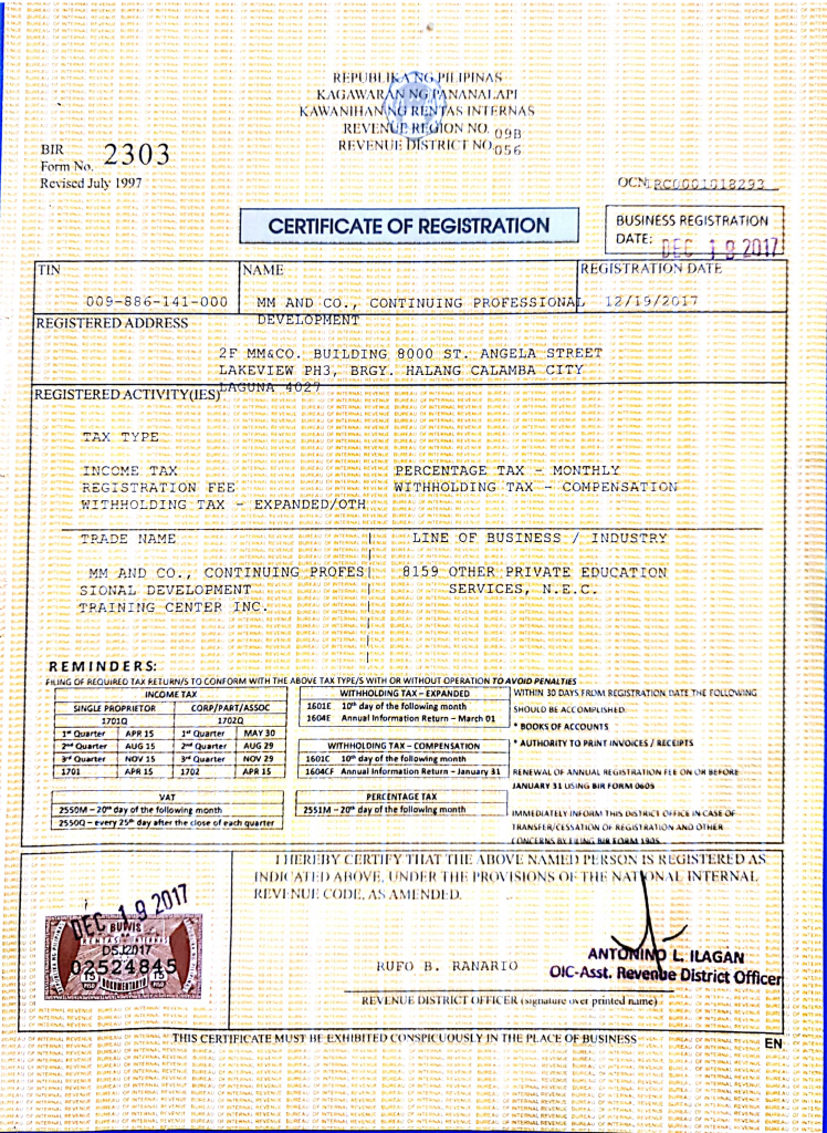 Accreditations – MM&Co – LCRC